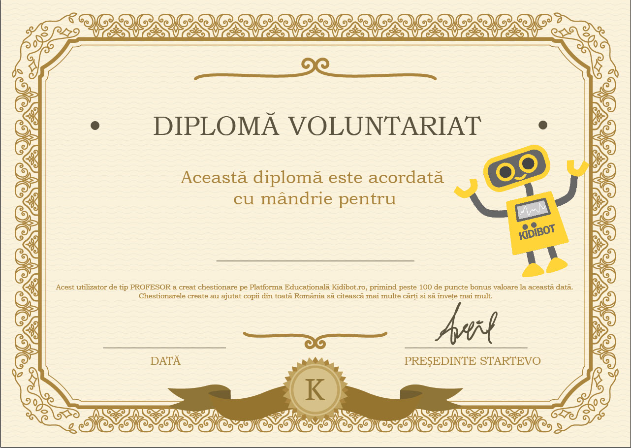 RO-profesor-diploma-de-voluntar - KIDIBOT - Bătăliile Cunoașterii