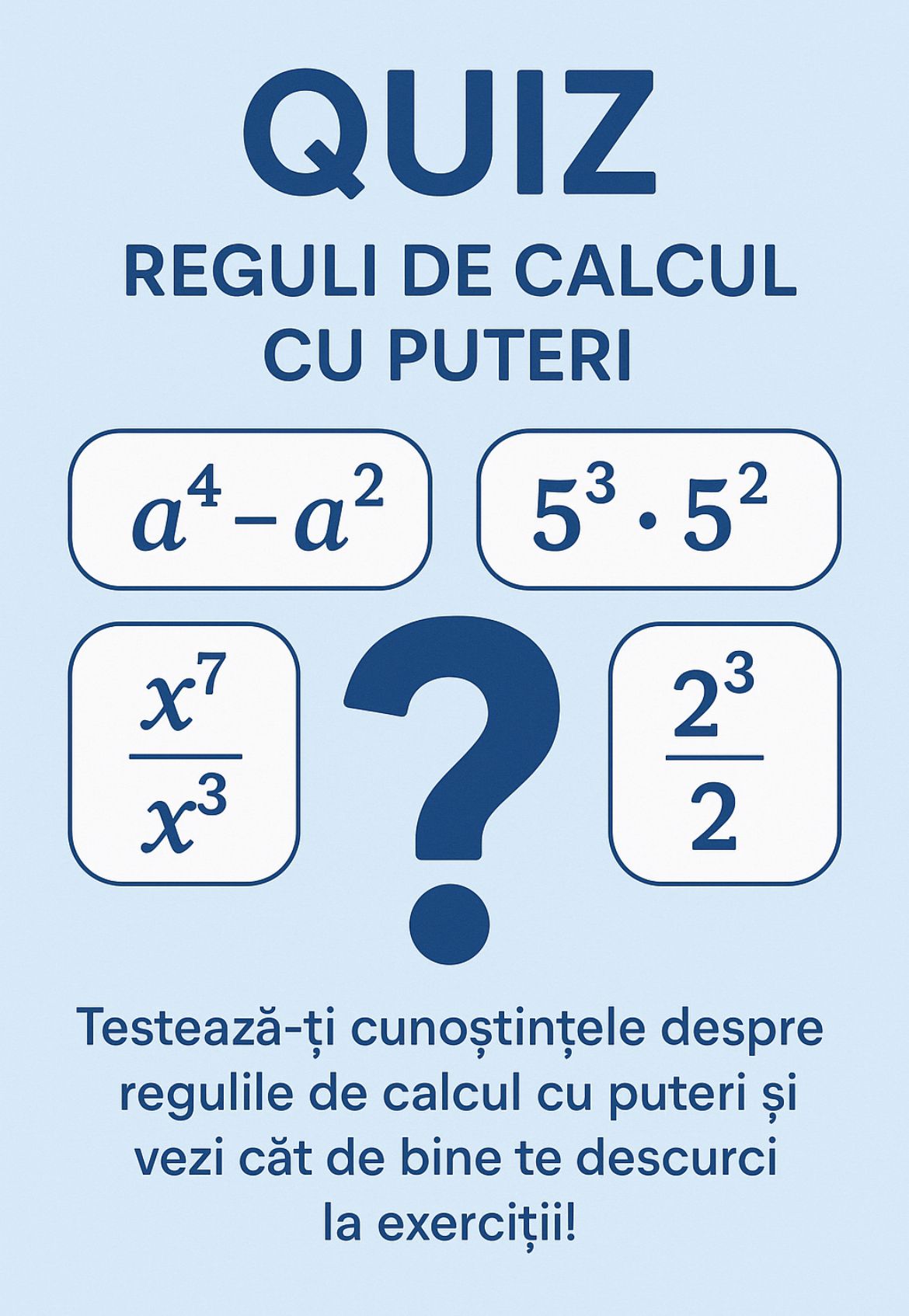 Reguli de calcul cu puteri - [3] - KIDIBOT - Bătăliile Cunoașterii